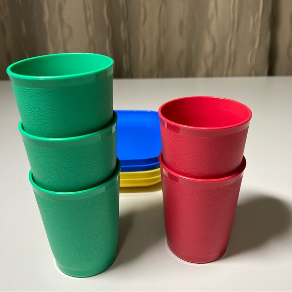 Tupperware | Toys | Tupperware Kids Play Set 4 Plates And 5 Cups Great ...